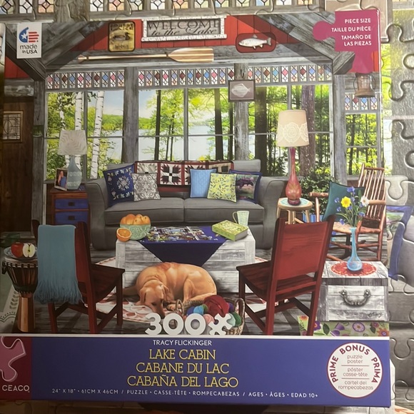 ceaco | Games | 30 Large Piece Ceaco Lake Cabin Puzzle Easy To Handle ...